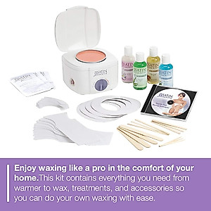 Satin Smooth Professional Single Deluxe Cream Wax Warmer Kit For Unwanted Facial And Body Hair Removal