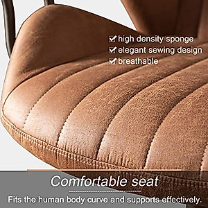 ovios Chair with Mid Back Support Armrest Executive Rolling Swivel Height Adjustable Task Chair for Home Office Desk Computer,Living Room,Studying (Brown)
