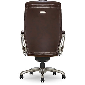 La-Z-Boy Cantania Executive Chair with AIR Lumbar Technology and Memory Foam Cushions, Ergonomic Design for Office Space, Brown