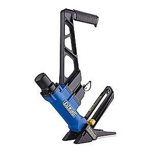 Estwing EFL50Q Pneumatic 2-in-1 15.5-Gauge and 16-Gauge 2" Flooring Nailer and Stapler Ergonomic and Lightweight Nail Gun for Hardwood Flooring with Interchangeable Base Plates, No-Mar Feet and Mallet