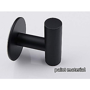 dong+ Towel Hooks Bathroom Coat Hook Robe Hook Stainless Steel Heavy Duty Door Hanger Towel Robe Clothes Cabinet Closet Sponges Wall Hook for Bathroom Bedroom Kitchen Hotel Pool Matte Black