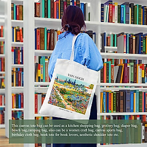 Andeiltech Canvas Aesthetic Tote Bag for Women with Zipper Inner Pocket Beach Shopping Bags Canvas Shoulder Bag Gifts Reusable Grocery Bags