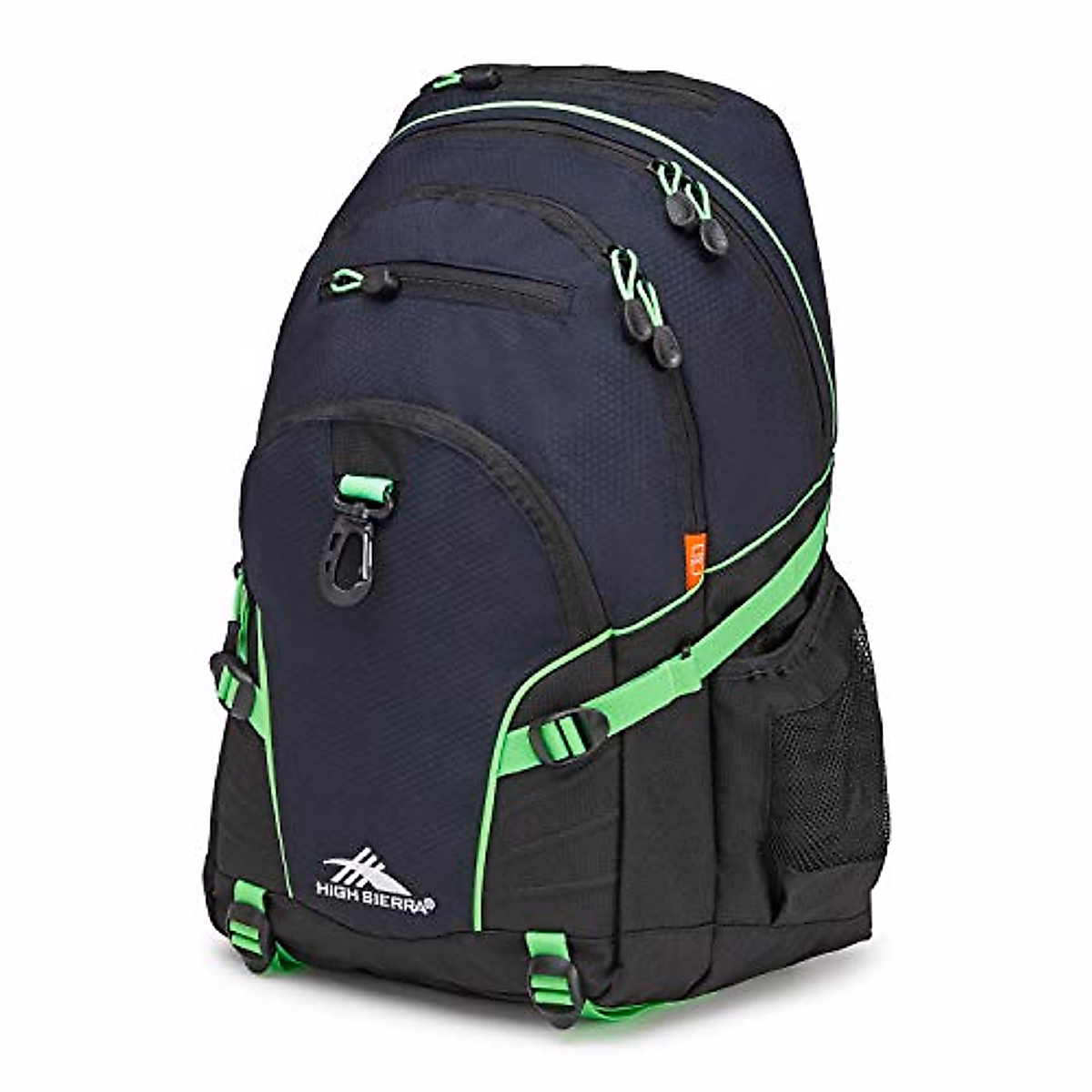 High Sierra Loop Backpack, Travel, or Work Bookbag with tablet sleeve, One Size, Midnight Blue/Black/Lime