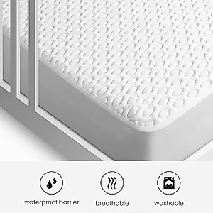 Bedgear Ver-Tex Cooling Crib Mattress Protector - Waterproof and Instant Cooling Mattress Cover for Bed - Deep Pockets and Adjustable Base Friendly - Hypoallergenic