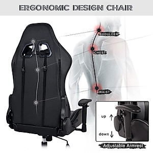 AFO High Back Desk Ergonomic Adjustable Computer Gaming Chair, Grey