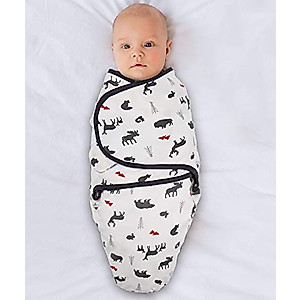 The Peanutshell Baby Swaddle Blankets for Boys or Girls, Woodland Animals & Buffalo Plaid, 3 Pack Wrap Set, 2 Sizes (Small/Medium)