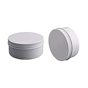 Othmro 3pcs 5.1oz Metal Round Tins Aluminum Tin Cans Containers with Screw Lid, 83*38mm(DxH) White tin cans for Salve, Spices, Lip Balm, Tea or Candies 150ml
