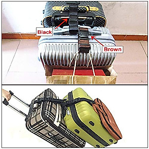 BlueCosto 4X Black Add-A-Bag Luggage Straps Jacket Holder Gripper Suitcase Belts