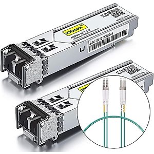 1.25G SFP 1000Base-SX Compatible with Cisco GLC-SX-MMD/GLC-SX-MM/SFP-GE-S & 1-Pack of 1-Meter OM3 LC to LC Fiber Patch Cable