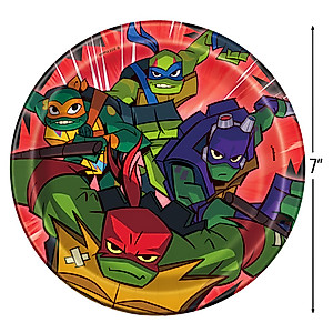 Unique Round Dessert Paper Plates - 7" | Teenage Mutant Ninja Turtles | 8 Pcs