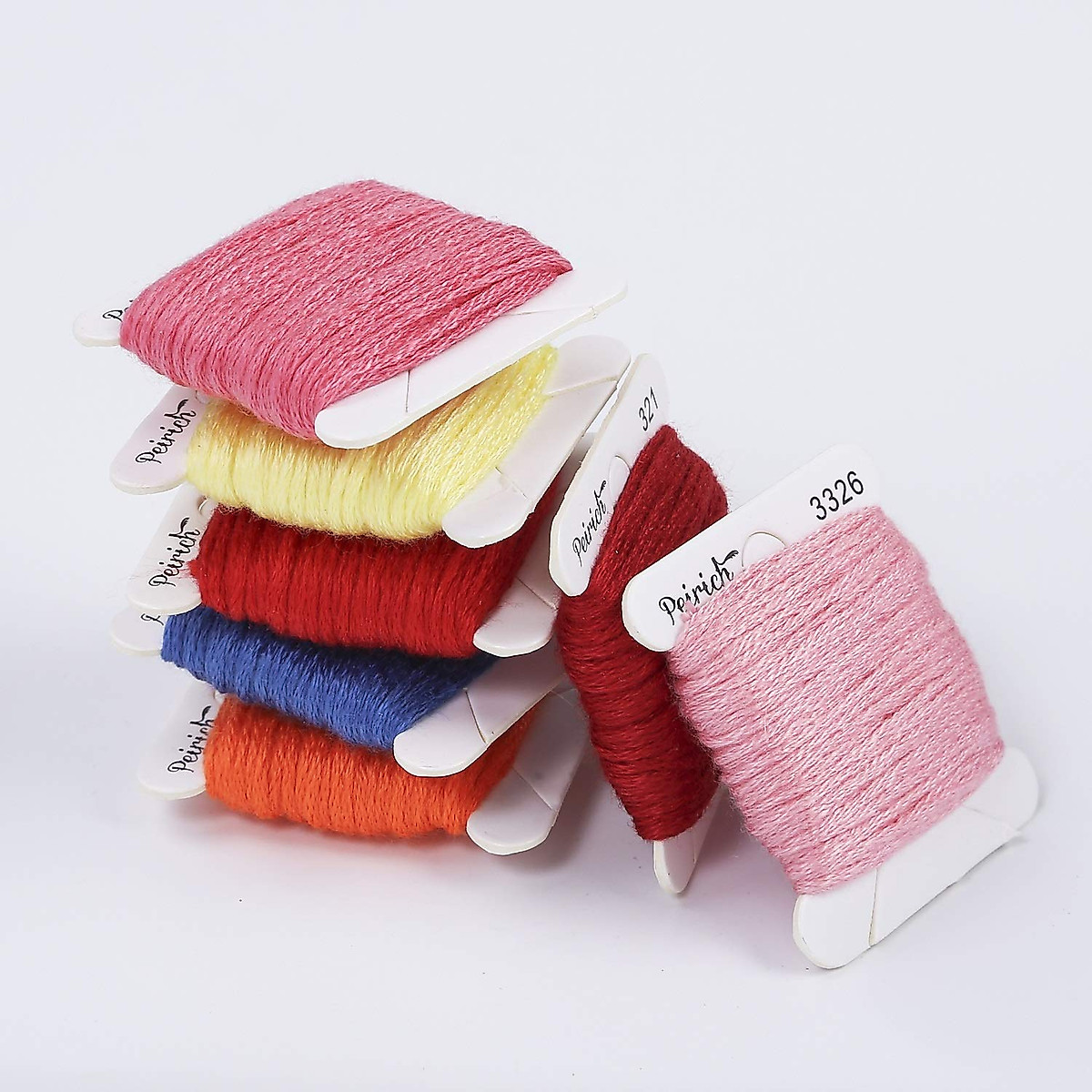 Peirich Embroidery Floss Organizer Box - 24 Compartments with 100 Hard Floss Bobbins and 459 Color Number Stickers