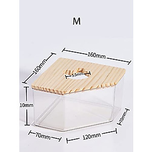 QWINEE Clear Hamster Bathtub Small Animals Sand Bathtub Transparent Toilet Bath Container Cage Accessories for Gerbil Syrian Mouse Chinchilla and Other Small Pets Clear Medium