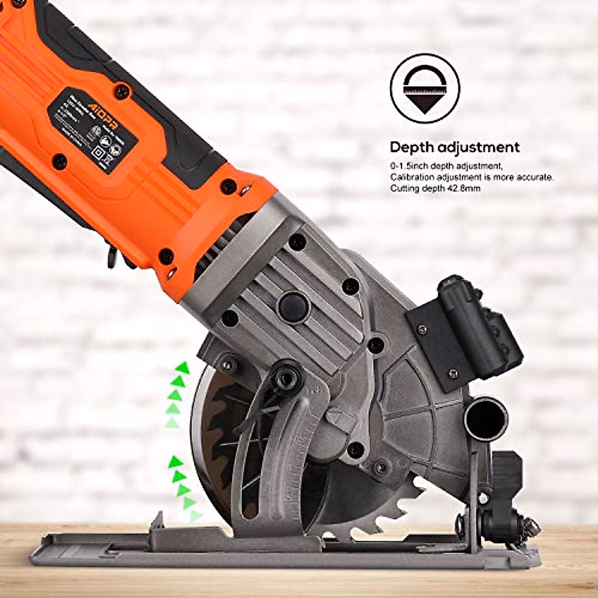 AIOPR 4Amp 4-1/2" Mini Circular Saw with Laser Guide, 24T TCT Blade (76602L)