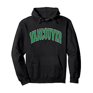 Vancouver Arched Green Text Pullover Hoodie