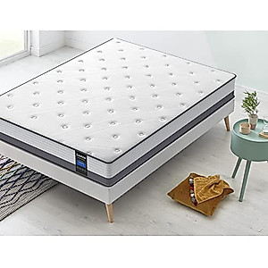 Queen Mattresses, Coolvie 10 Inch Queen Size Gel Memory Foam Hybrid Mattress, Individual Pocket Springs with Comfy Foam for Back Pain Relief & Cool Sleep, Bed in a Box, White Deals 2022
