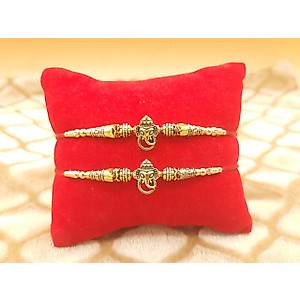 Anika Shopify Rakhi for brother, Best unique bracelet Shape in Square OM , BTOTHER and TORTOISE Made of Brass Gift, Wrist bands Brother/ Sibling, Sister, Father Family Member -Set 3