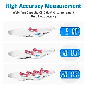 Baby Scale, Toddler Scale, Pet Scale, Accurate Enough Digital Weighing Scale for Newborn Infant Toddler Cat Puppy Animals with Hold Function, LCD Display, Accurately Precision at ± 0.1oz (Basic)