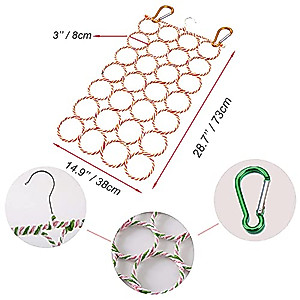 Lemengtree Parrot Swing Perch, Hanging Bird Toys Ladder Climbing Net Parakeet Cage Stand Rope for Small Parakeets, Budgies, Cockatiels, Conures, Macaws, Finches (2pc-Swing Perch), (Swing02pc)