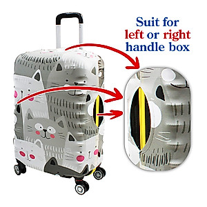 Luggage Cover Suitcase Protector Fits 19-33 Inch TSA Approved Travel Suitcase Cover Washable Dustproof Anti-Scratch (M (22-26 inch), Cute Cat)