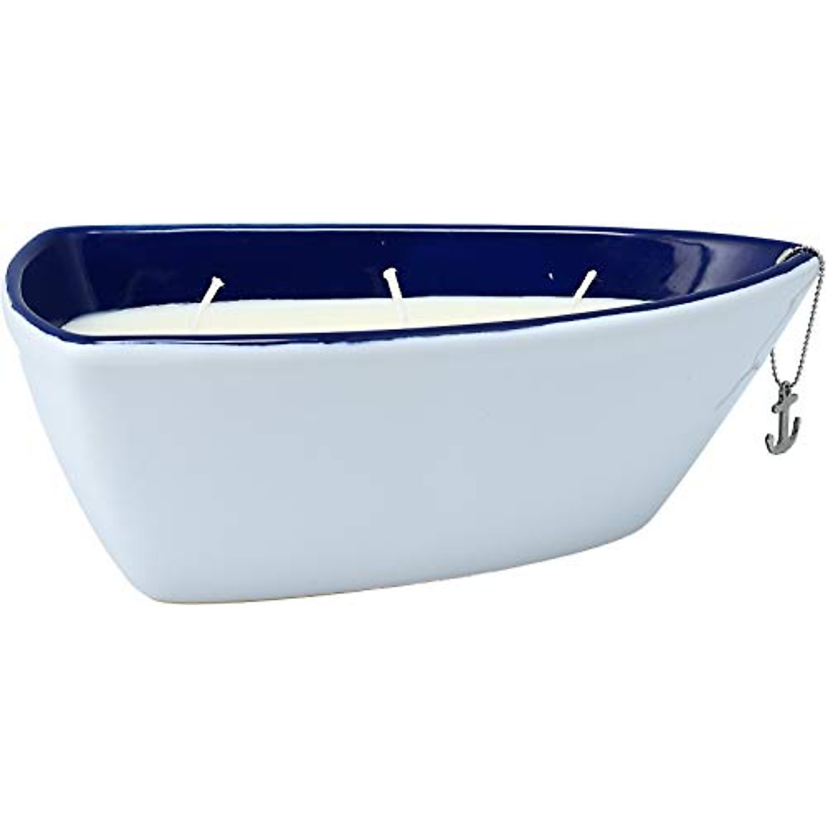 Beach Life- Triple Wick 10 oz 100% Soy Wax Candle Scent: Fresh Linen with Silver Detail Accents.