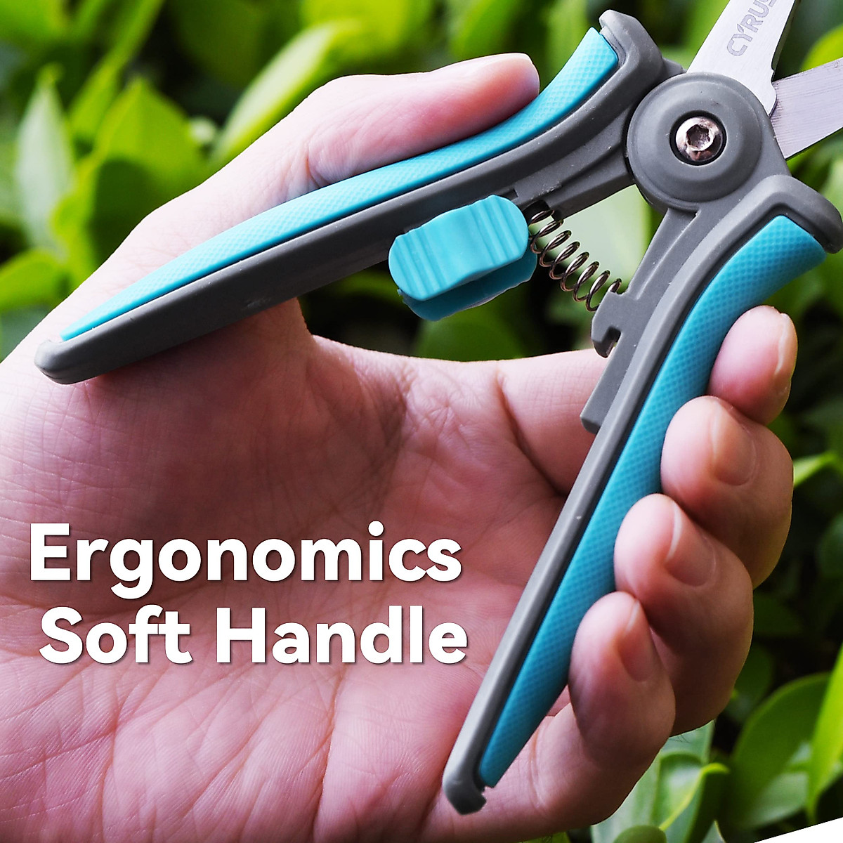 6” Gardening Scissors Hand Pruner Pruning Shear with Straight Stainless Steel Blades Trimming Hand Pruner