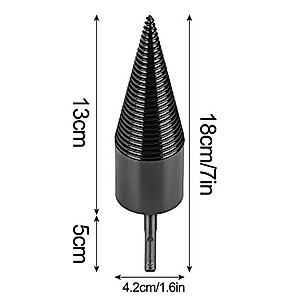 LATTOOK Firewood Log Splitter 42mm Wood Splitter Drill, 3 Pcs Heavy Duty Drill Screw Cone Driver, Portable Wood Cut Tool Removable Firewood Kindling Splitter Screw for Hand Drill Stick