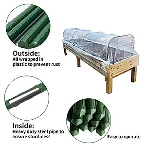 Garden Netting Kit, 6.5x10 ft Ultra Fine Mesh Netting with 6pcs Garden Hoops & 12 Clips, Protection Plant Covers for Raised Beds Vegetable Fruits Flowers Crop Greenhouse Row Cover