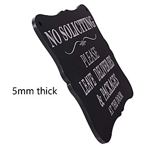 WaaHome Please Leave Deliveries and Packages At The Door Sign, No Soliciting Sign for House Home Door Business, 6''x8''