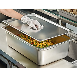 CURTA Full Size Hotel Pan Cover,18-8 Stainless Steel Solid Steam Table Catering Food Pan Lid with Handle