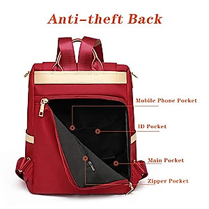 MBVBN Fashion Mochila Solid Color Women Backpack Purse Travel Bag Teenagers School Bags Kawaii (Red)