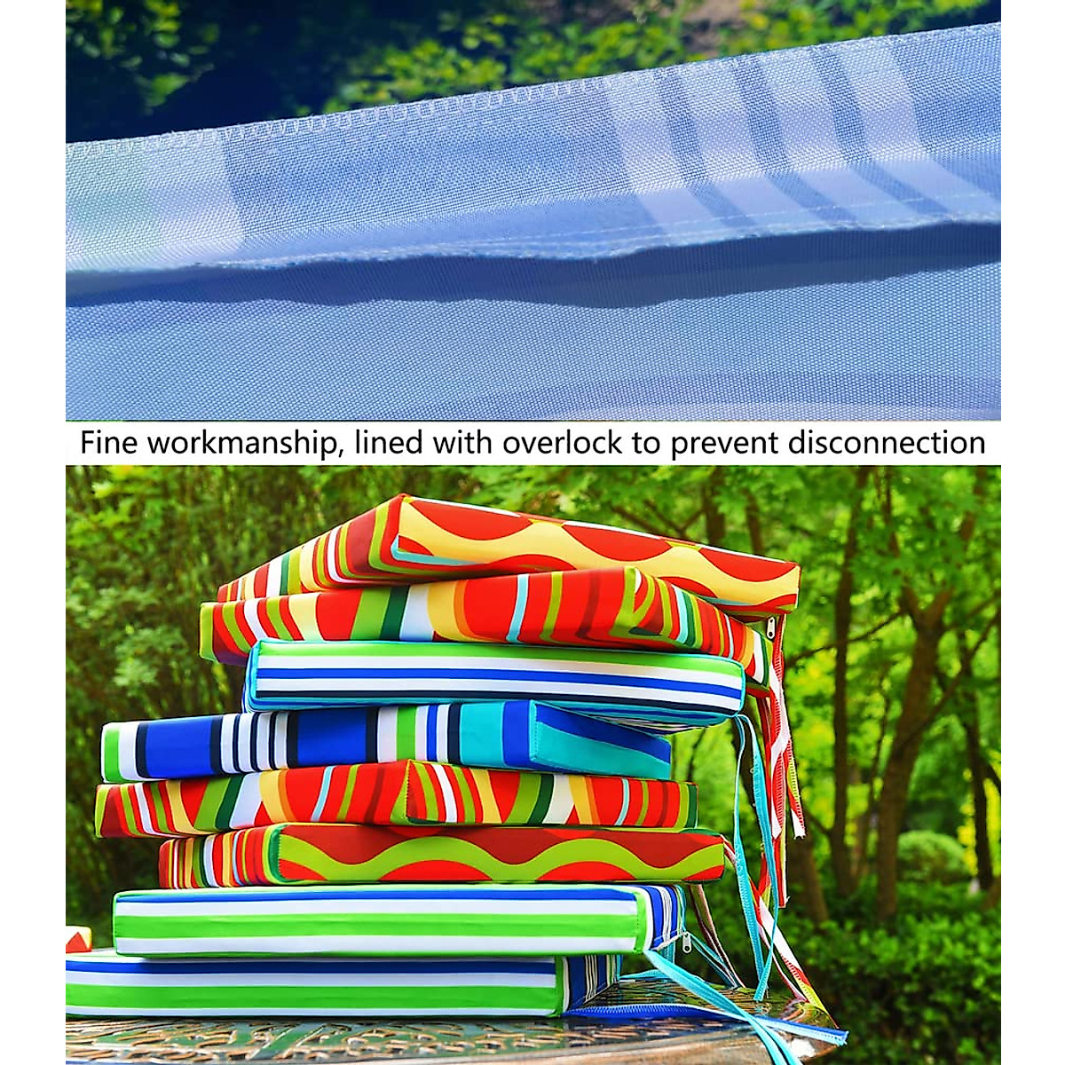 Outdoor Bench Cushion 48x17in Waterproof Patio Furniture Cushions Long Time Color Fastness Garden Sofa Settee Couch Swing Pads Thickened Sponge Filling Bench Cushions For Indoor Furniture/Blue