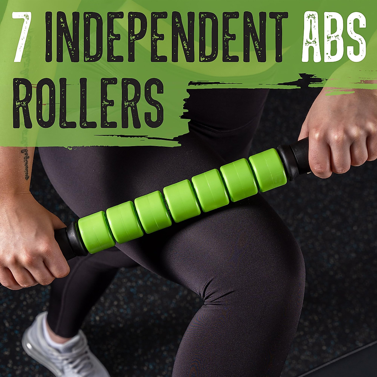 Gradient Fitness Muscle Roller Stick with Free Exercise eGuide,Body Massage Stick Tools,Muscle Roller Massager for Relief Muscle Soreness,Cramping and Tightness,Help Legs and Back Recovery,Green/Black