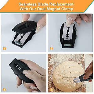 Ansbell Extractable & Magnetic Bread Lame Dough Scoring Tool with 5 Razor Blades,Professional Sourdough Scoring tool for Sourdough Bread Baking & Bread Making Tools,Perfect Bread Scoring Tool