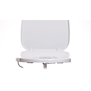 Eco Nova Elongated Bidet Toilet Seat, White, Slim Profile, Stainless Steel Nozzle, Unlimited Warm Water, LED Night Light, Wireless Remote Control With Wall Mount, Sittable Lid, 4 Year Warranty