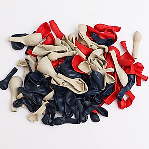 MYDECORBL 167 Pcs Ball Theme Balloon Arch Garland Kit Navy Blue Matte Red Natural Sand Balloons Ball Foil Balloons for Sports Theme Party Games Garden Theme Party Celebration Party Father's Day