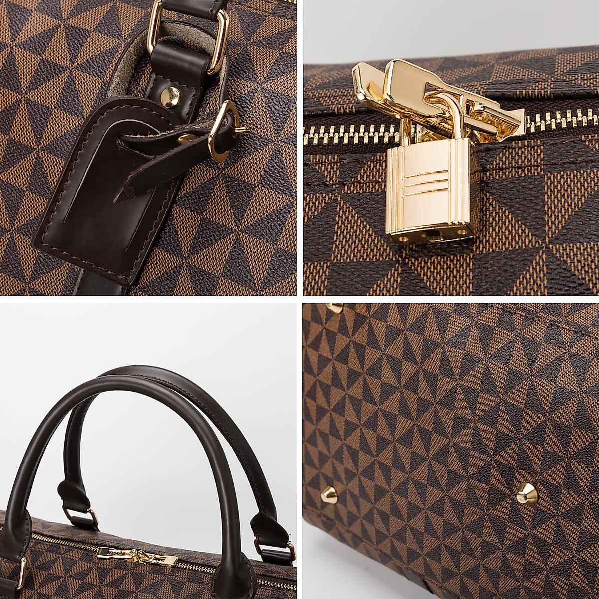 Men's Travel Duffel Bag CHENFANS Leather Large Capacity Weekend Luggage Tote Bag - Versatile Carry Large Travel Tote for Gym Vacations