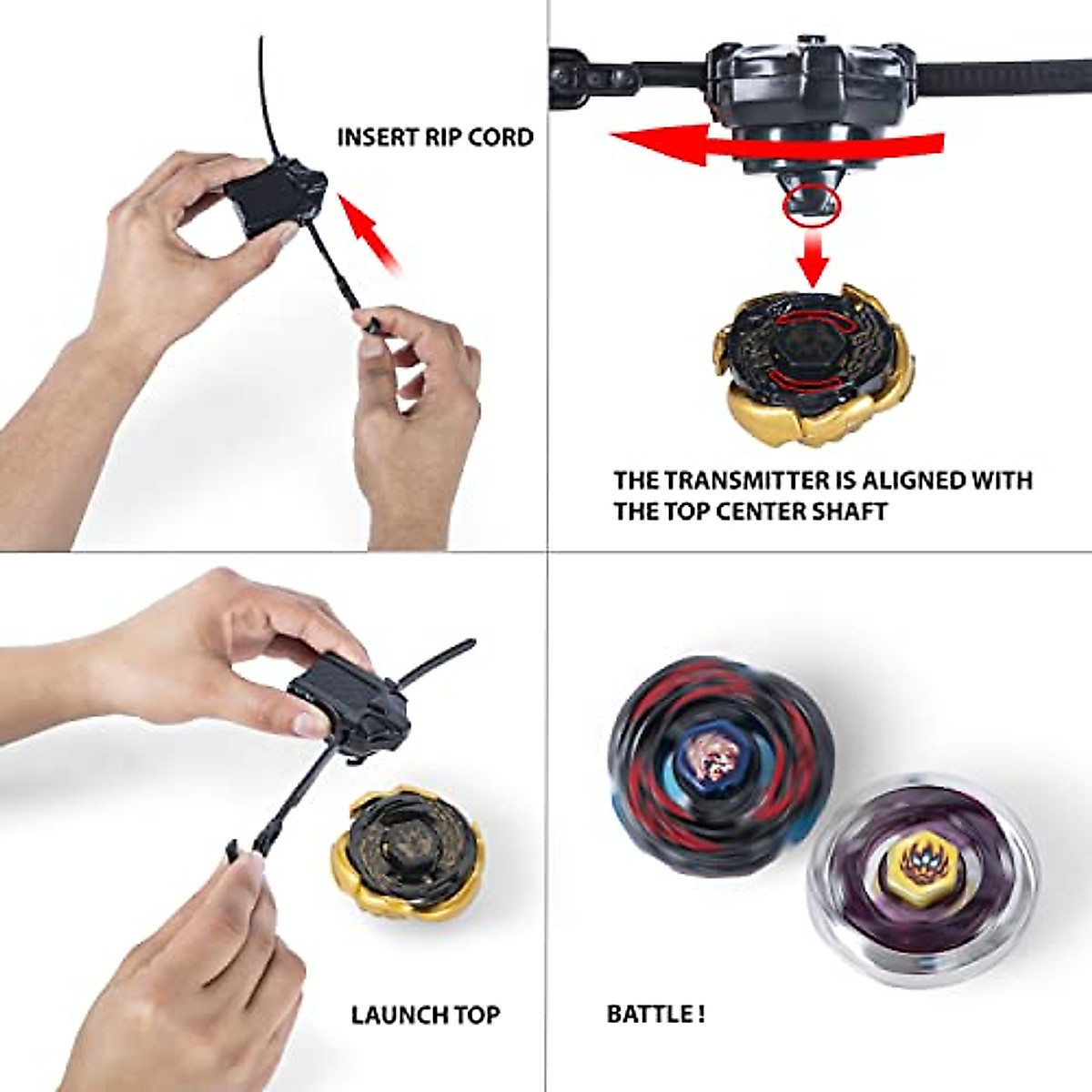 Crush Bey Battling Blades Metal Fusion Starter Set | 3 Tops and Launcher (L-Drago Destructor, Phantom Orion & Black Sun Galaxy Pegasus)