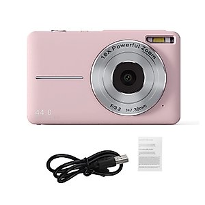 Kids Camera 44 Mega Pixels Entertainment 32G Memory Expansion Kids 44MP Vlogging Camera with 16X Zoom Children Supply Pink