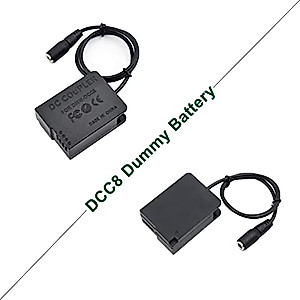 DMW-DCC8 Gonine DC Coupler DMW-AC8 AC Power Adapter Camera Charger Kit (DMW-BLC12 Battery Replacement) for PANASONIC DMC-FZ200, DMC-FZ1000, DMC-GH2, DMC-G5, DMC-G6, DMC-G7, Lumix GX8 G85 Cameras.