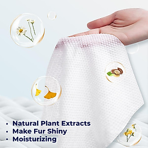 punerux Dog Wipes for Paws and Butt Ears Eyes Body, Plant-Based Hypoallergenic Pet Wipes for Dogs, Dog Wipes Cleaning Deodorizing in Extra Large Thickness and Size 8" x 11", Fragrance-Free, 4 Pack