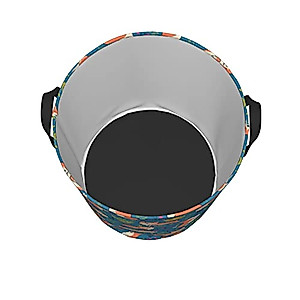 KiuLoam Cute Corgi Breed Dogs With Flowers 19.6 Inches Large Storage Basket Collapsible Organizer Bin Laundry Hamper for Nursery Clothes Toys