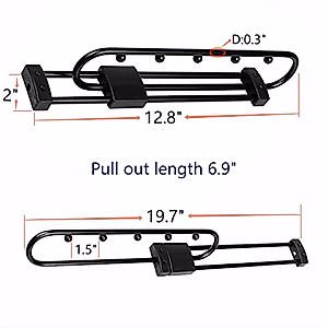 ZHENXIN Extendable Pull Out Closet Rod Sliding Wardrobe Closet Rod Hanging Rod for Closet Storage Wardrobe Clothes Hanger Rail Towel Ideal for Closet(Black)(yijiagan001)