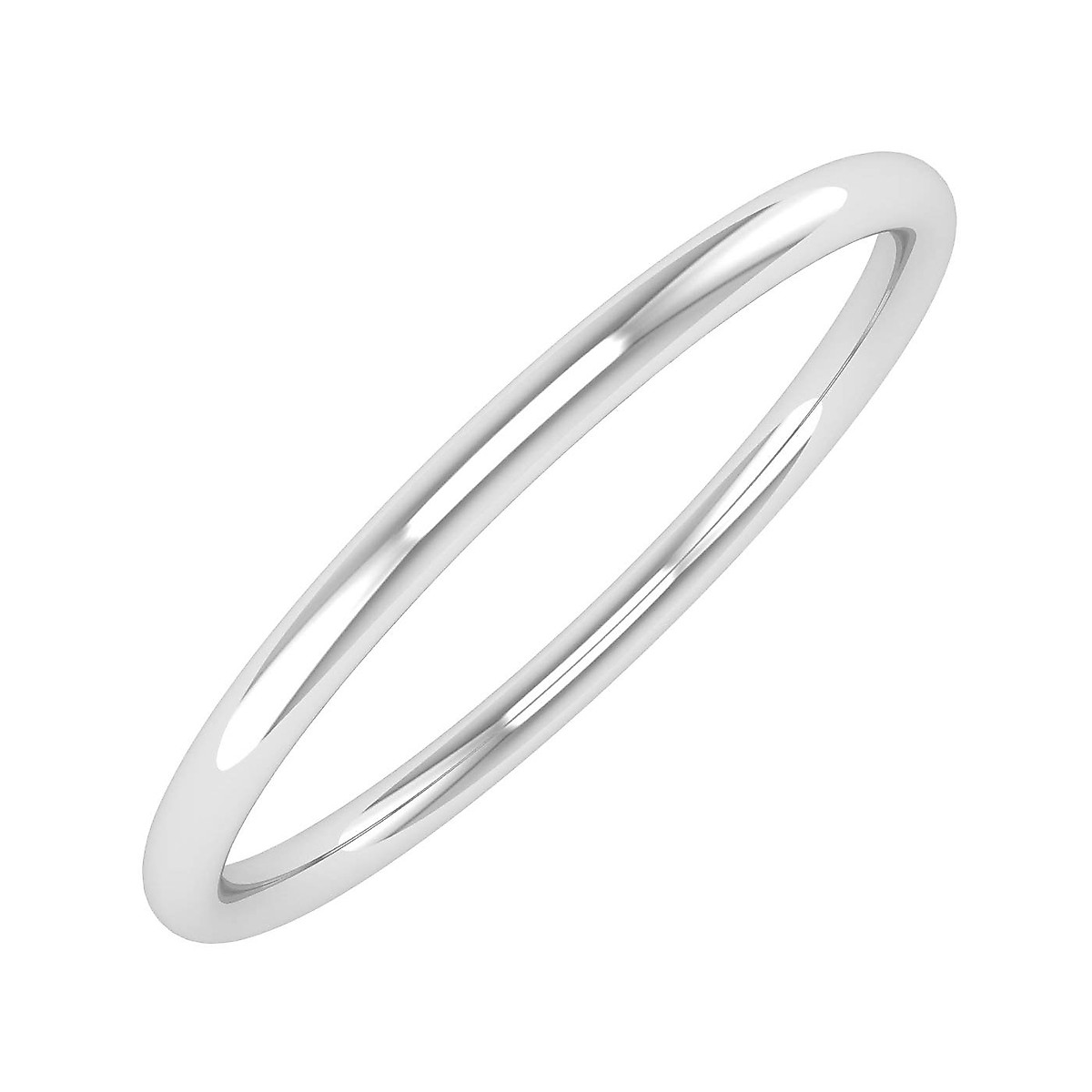 14K White Gold 1.5mm Plain Wedding Band (Ring Size 5)