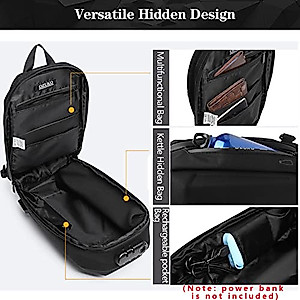 OZUKO Anti Theft Chest Sling Shoulder Backpacks Bags Crossbody Daypack Waterproof Chest Bag with USB Charging Port (Black)