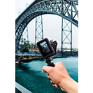Dreampick Black Vertical Mount for GoPro Hero 4/5/6/7/8/9, DJI Osmo Action, Compatible with iPhone