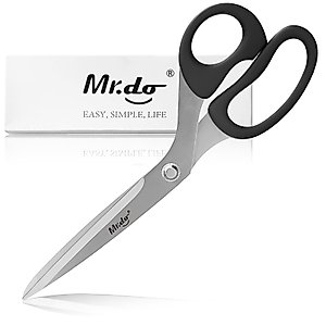 Mr.do Fabric Scissors 10 inch Sewing Scissors All Purpose Heavy Duty Sharp Fabric Scissors for Cutting Clothes Leather Classic Stainless Steel Professional Fabric Shears for Tailor Home Office
