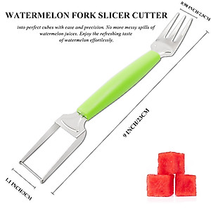 EKMBDLANCH Watermelon Cutter, Watermelon Fork Watermelon Cutter Slicer Tool Dual Head Fruit Forks Slicer, 2-in-1 Stainless Steel Fruit Cutter for Kitchen Party Gadget