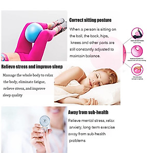 JUFANGFIN 2 Pcs Pilates Exercise Ball Mini 6 Inch Yoga Ball with Pump,Small Barre for Workout Fitness Balance Physical Therapy (Pink, 6 Inch+9 Inch)