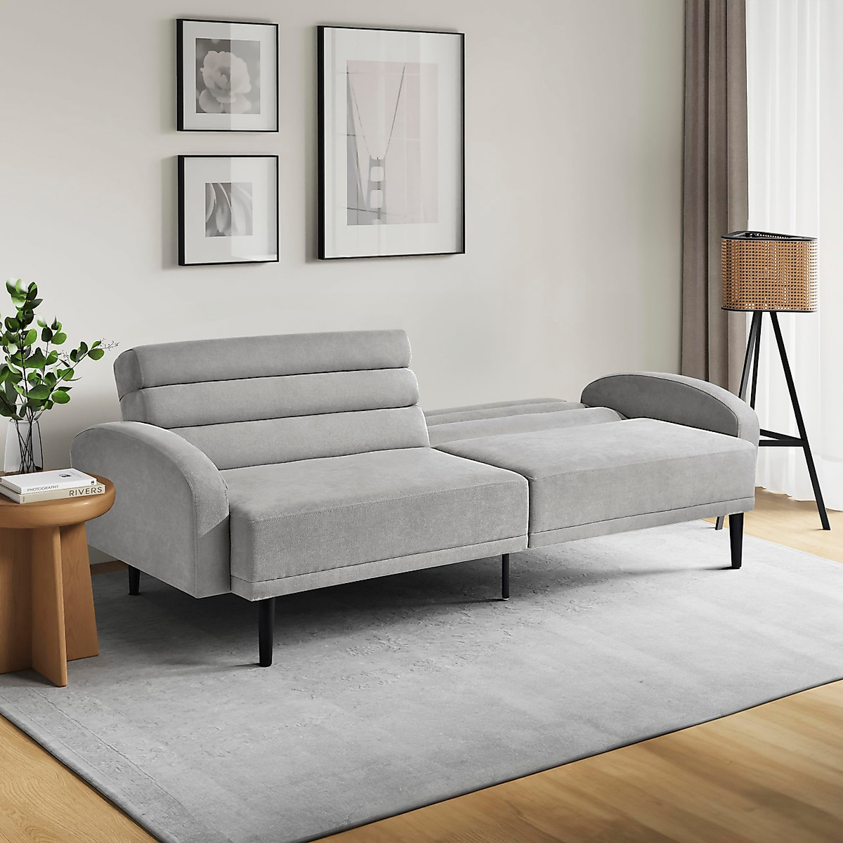 Serta Roswell Convertible Sofa Light Gray