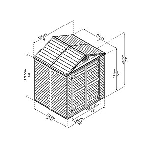 Palram - Canopia SkyLight 6' x 5' Storage Shed - Gray